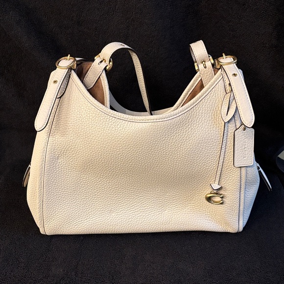 Coach | Bags | Coach Cream Leather Shoulder Bag | Poshmark